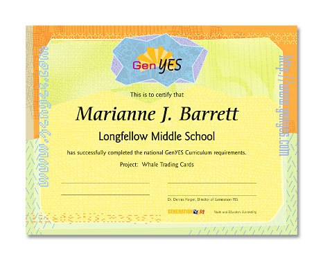 McHale Creative Portfolio: GenYES student certificate, middle school ...